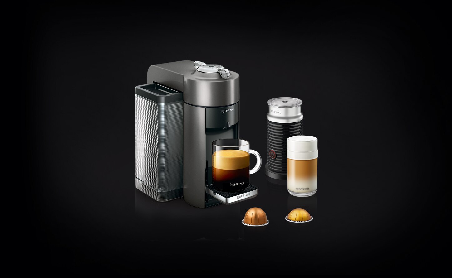 Evoluo Graphite Metal Bundle | Vertuo Coffee Machine | Nespresso USA