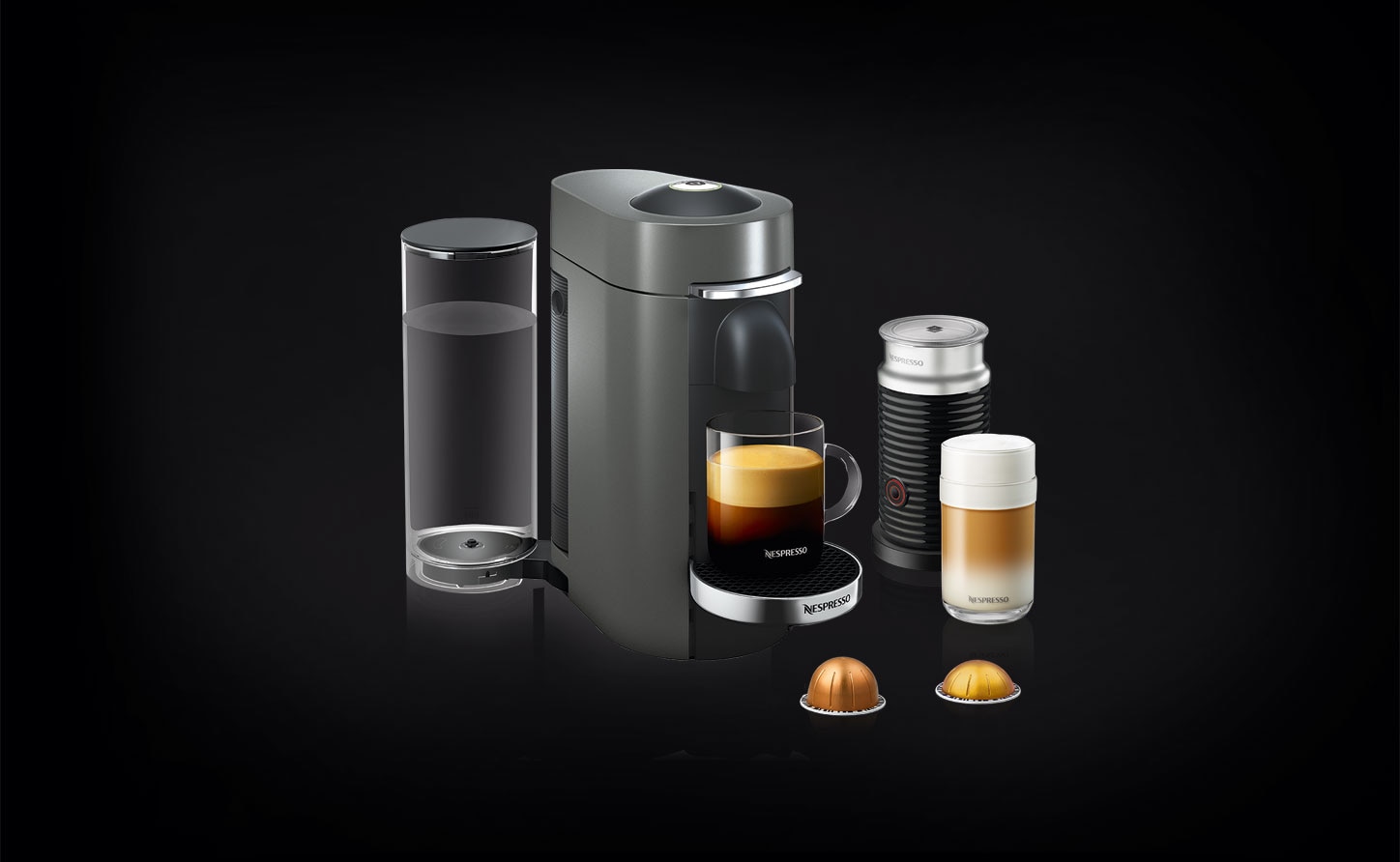 VertuoPlus Deluxe Titan Bundle | Vertuo Coffee Machine | Nespresso USA
