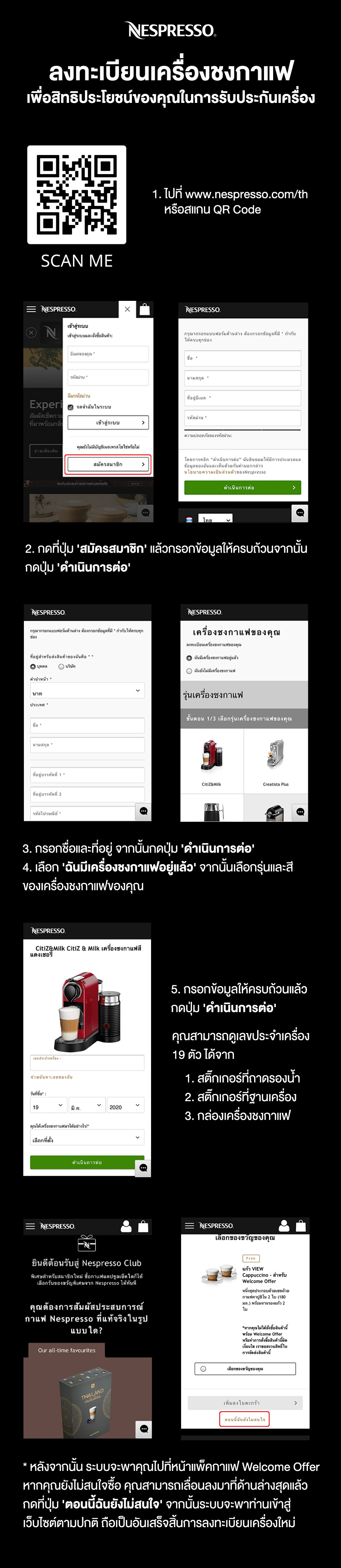 วิธีลงทะเบียนเครื่องชงกาแฟ | Nespresso ประเทศไทย