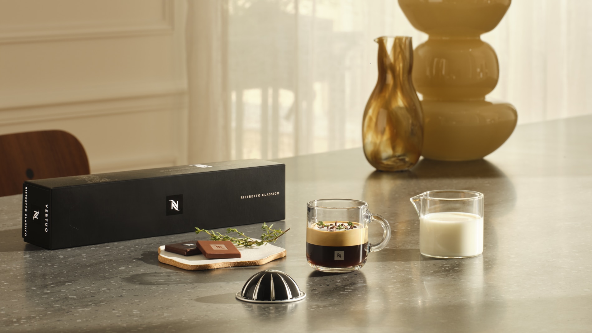 Ristretto Classico Thyme Dark Choco Macchiato - Nespresso Recipes