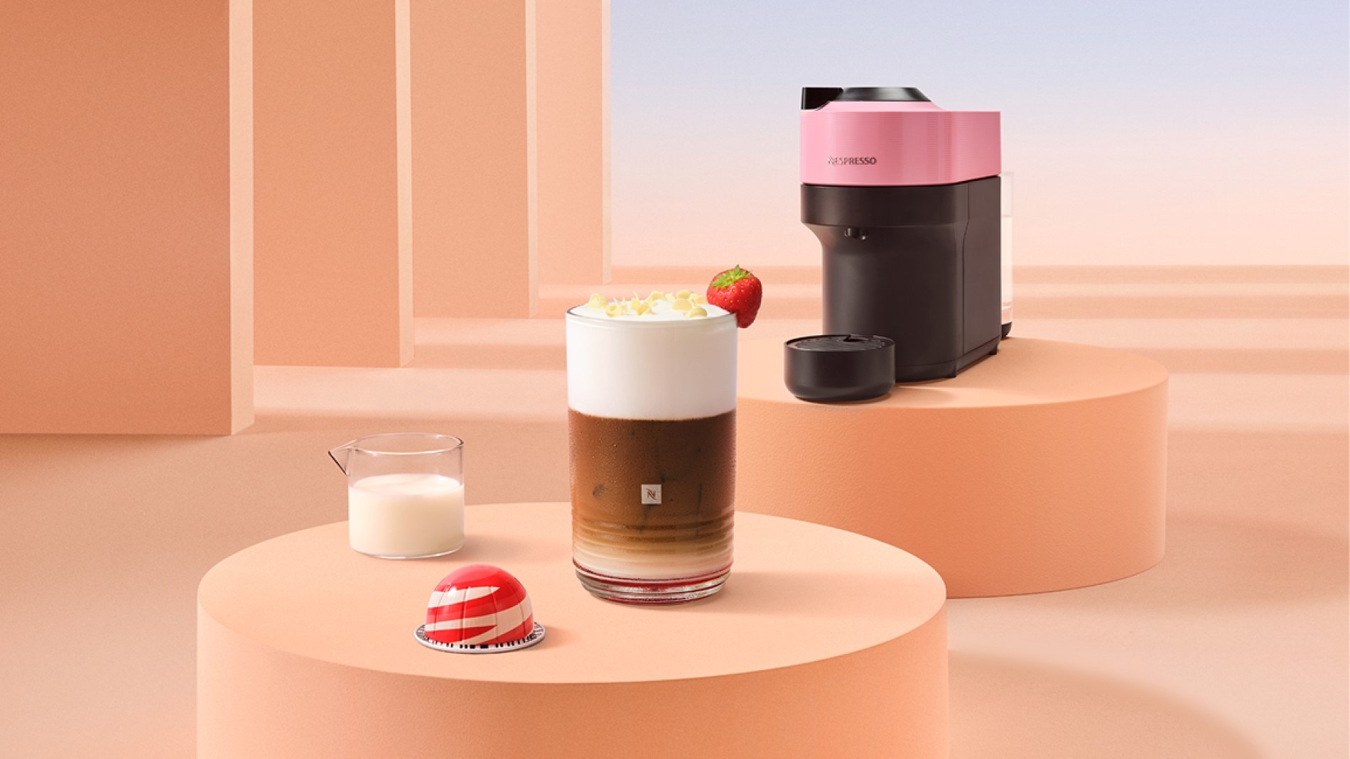 WHITE CHOCOLATE STRAWBERRY LATTE - Nespresso Recipes