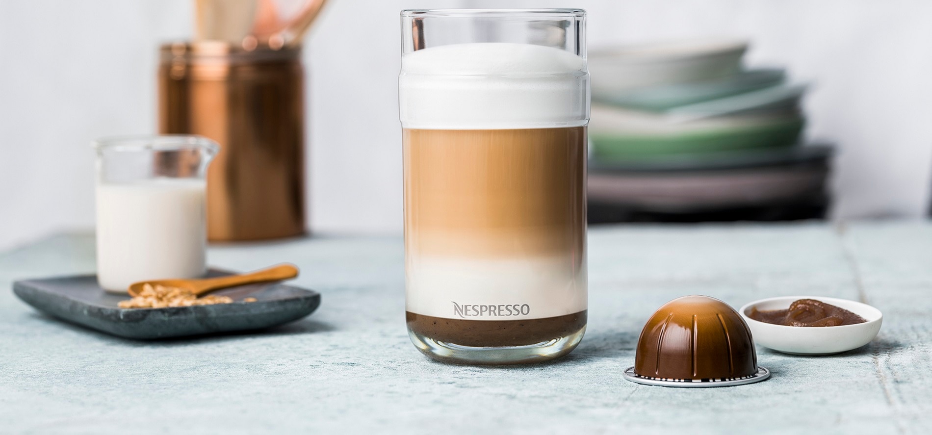 Kastanie-Hafer Flat White - Nespresso Rezepte