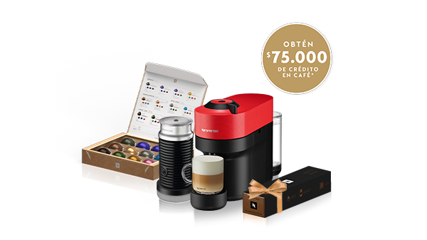 Cafetera Vertuo Pop Roja + Espumador | Nespresso™ Chile